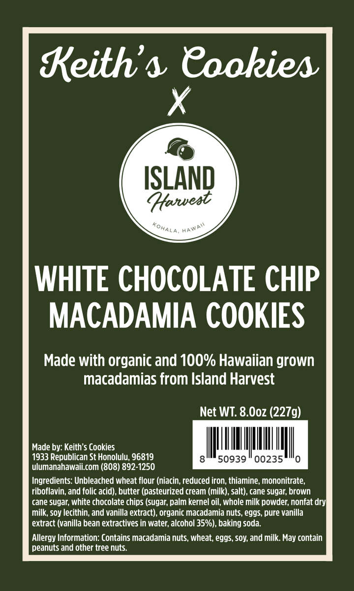 White Chocolate Chip Macadamia Shortbread Cookies (8oz Pouch) – Island ...
